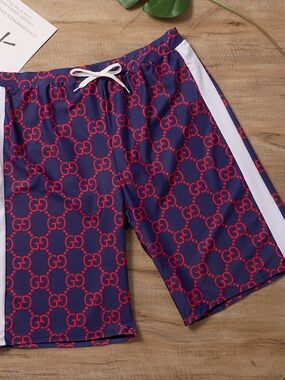None | Swim | Mens Navy With Red Gg Logo Swim Shorts | Poshmark
